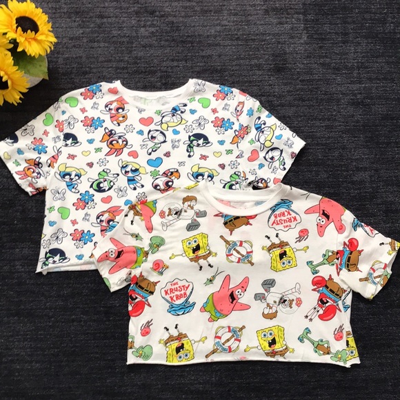 Nickelodeon | Tops | Powerpuff Girls And Spongebob Crop Top Bundle ...